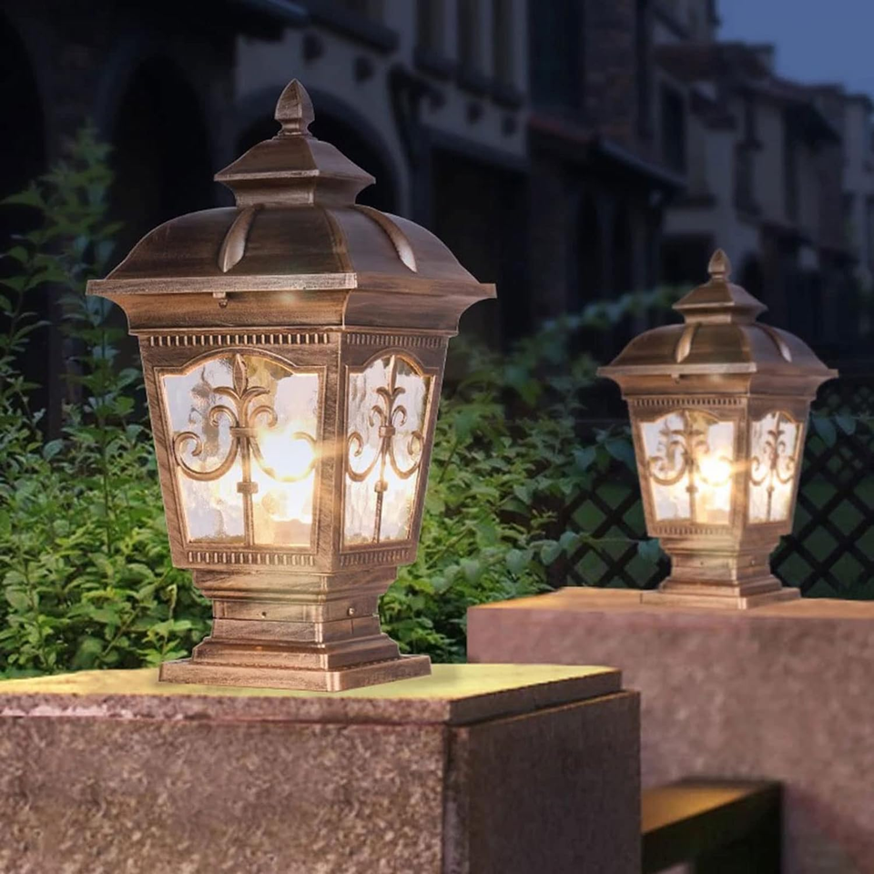 Outdoor Column Lights, Square Pillar Lights Waterproof Outdoor Post ...