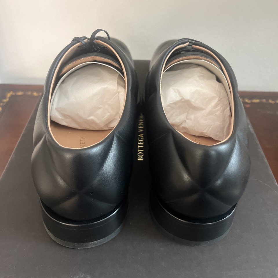 Bottega Veneta 592075 Matelasse Nappy Dream Black Leather Oxford Shoe ...