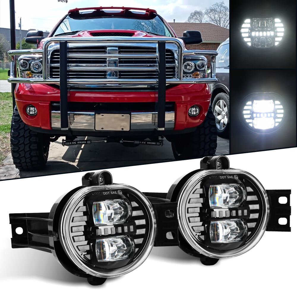 Pair DOT LED Fog Lights For Dodge Ram 1500 2002-2008 Ram 2500 3500 2003 ...