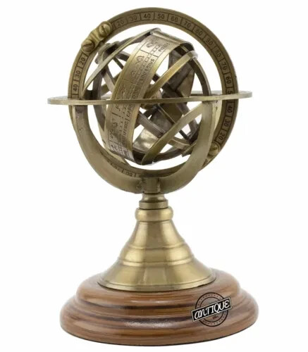 Brass Compass Engraved Armillary Sphere Globe Nautical Antique Home ...