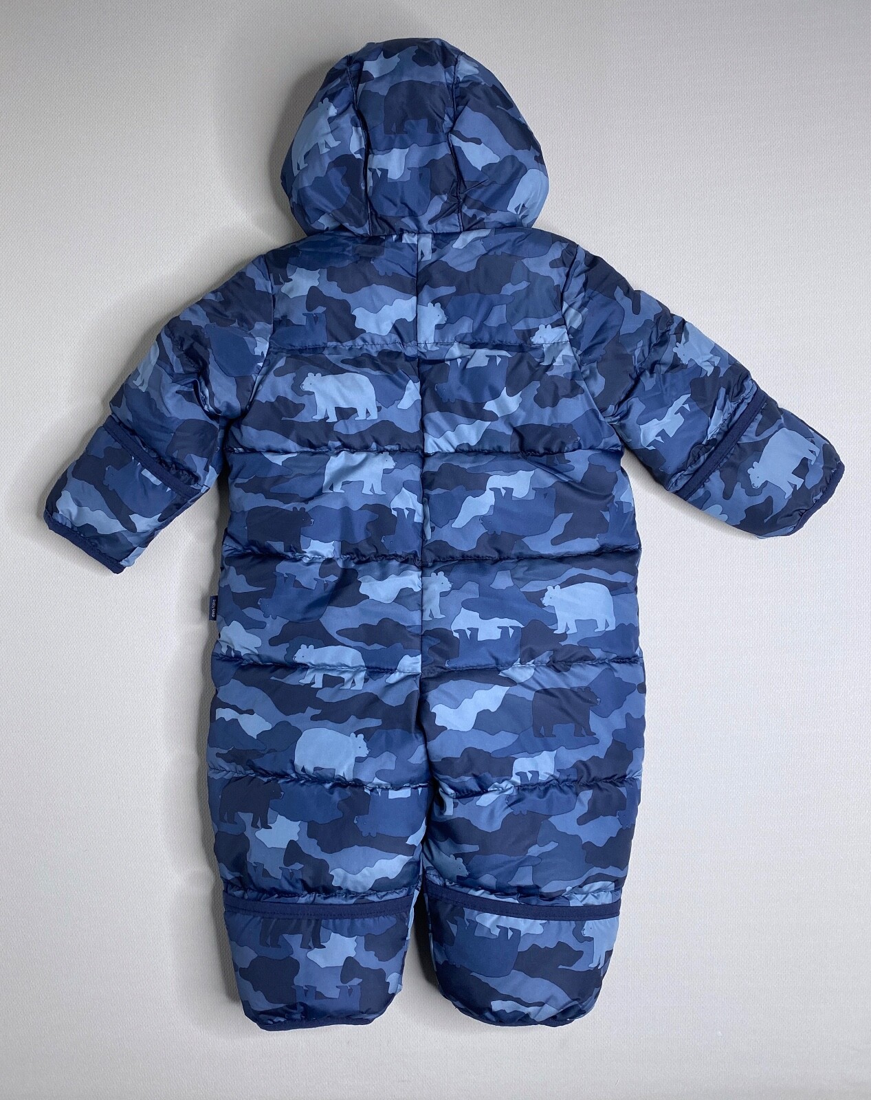 NWT BABY GAP Warmest Snowsuit Blue Camo Bears Hooded Puffer Boys 0 3 6 ...