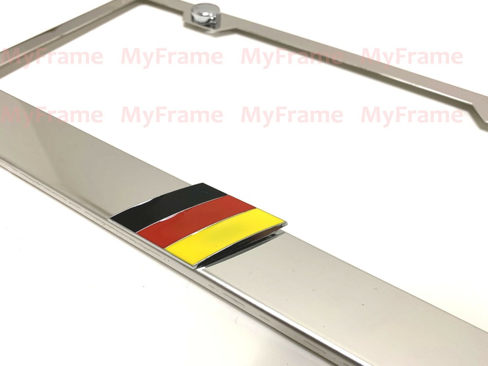 1pc 3D "GERMAN FLAG" emblem Stainless Steel Chrome Metal License Plate ...