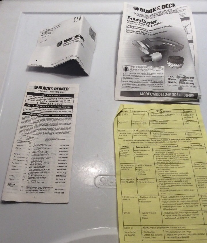 Black & Decker ScumBuster Kit Cordless Wet Scrubber SB400 | eBay