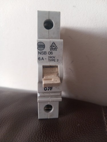 WYLEX 6A TYPE B 6kA MCB CIRCUIT BREAKER B6 AMP NSB06 STOTZ 240V BS 3971 ...