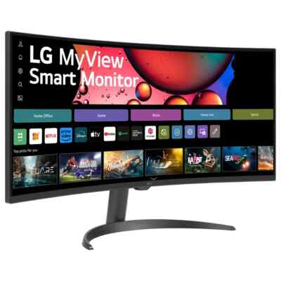 LG 34WQ60C B 34 Inch Curved UltraWide QHD IPS HDR 10 Black Monitor ...