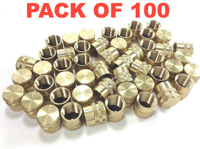 100 HVAC Flare Brass Caps Freon Access Port Covers Rubber Seal O-Ring 1 ...