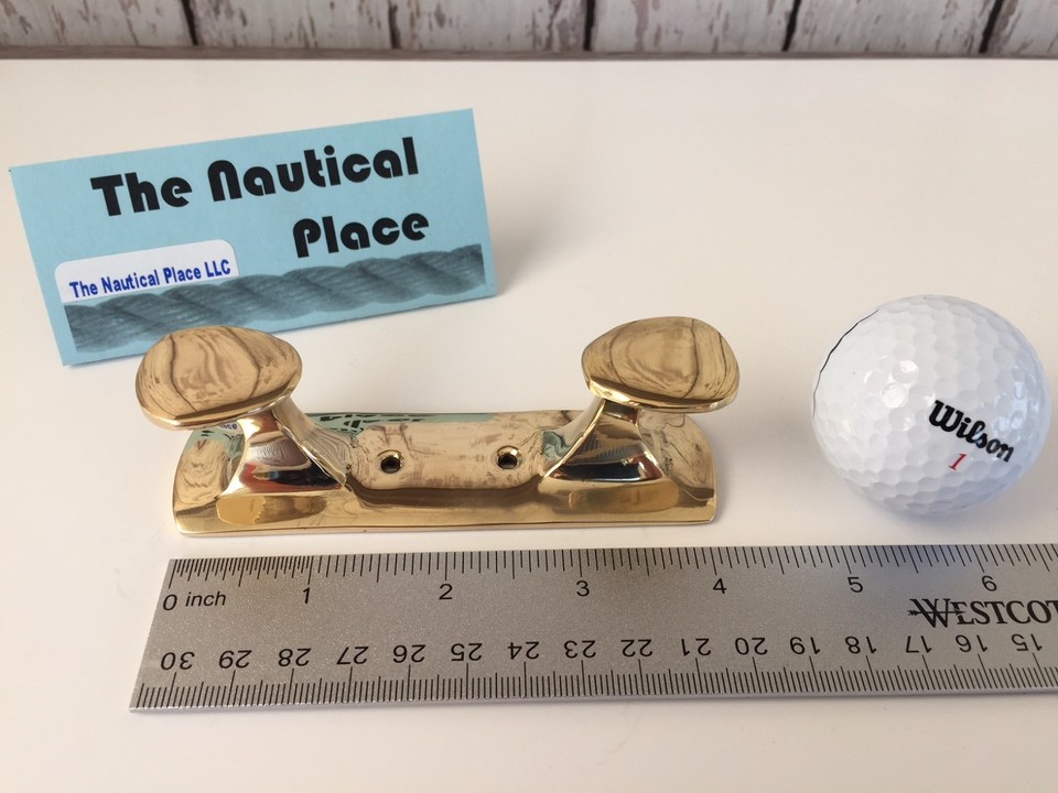 Brass Double Hook Cleat - Nautical Marine Boat Dock Chock - Hanger ...