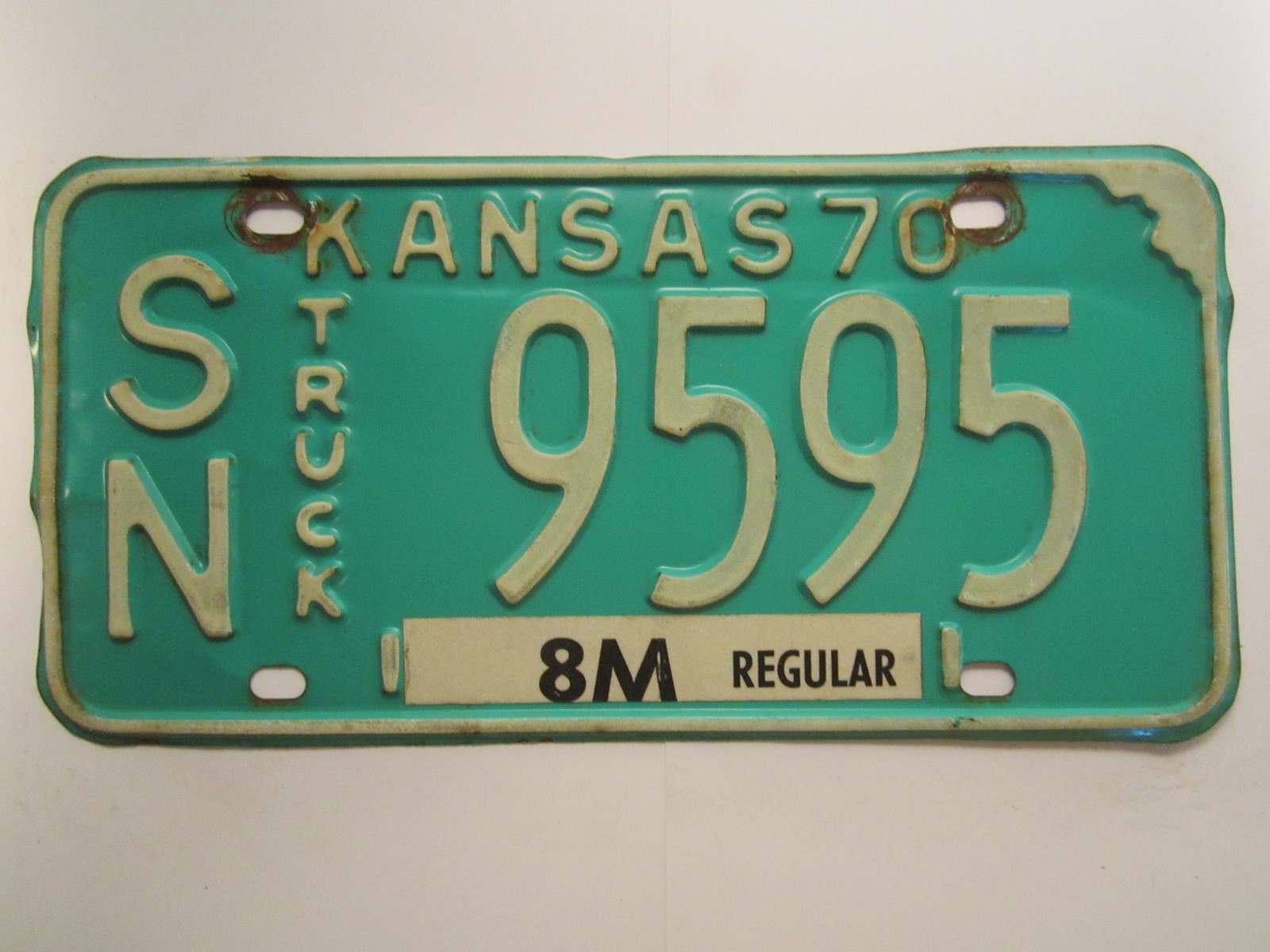 LICENSE PLATE Truck Tag 1970 KANSAS SN 9595 Shawnee County [Z272] | eBay