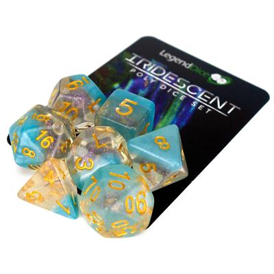 RPG Dice Set - Poly Dice Set - Iridescent Snowglobe - Snowflake | eBay