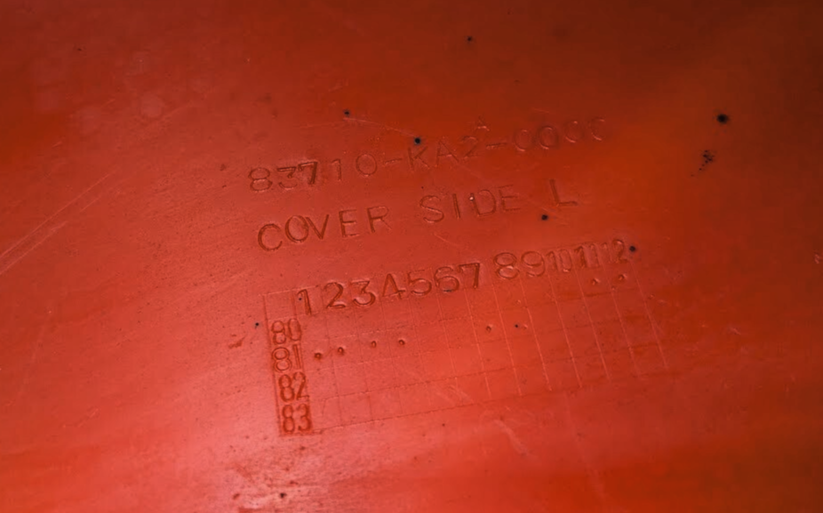 Honda XR200R Left Side Cover Plastic Panel Number Plate OEM 1981-1983 ...