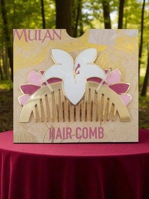 Disney Princess Mulan Hair Comb Floral Print Hair Accessories Metal ...