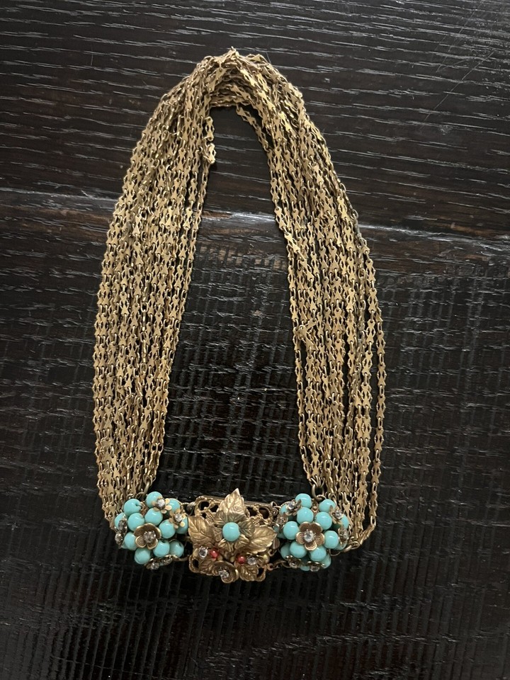 Miriam Haskell Style Vintage Necklace With Beautiful Clasp Multi Chain ...