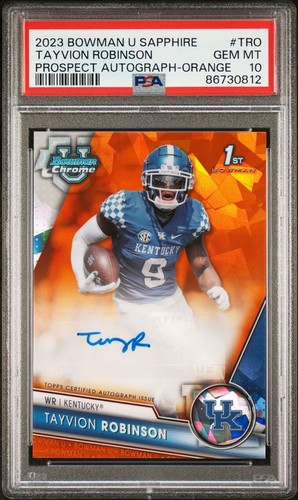 Tayvion Robinson 2023 Bowman U Chrome Orange Refractor Auto /25 PSA 10 ...
