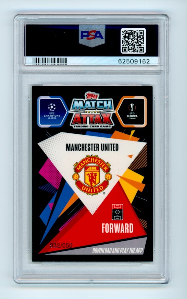 2020 Marcus Rashford Topps Chrome Match Attax Gold Manchester United 32 ...