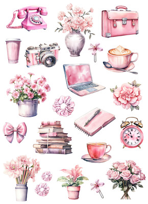 Pink Planner Sticker Sheet, Planner, Journal, Diary & Scrapbooking ...