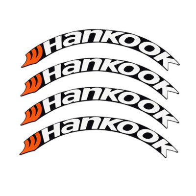 4 Sets HANKOOK Tire Lettering Sticker Rubber 1.38" 15"-24" Wheel In One ...