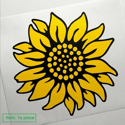 1x SUNFLOWER STICKER Glass Car Window Yellow Sunflowers Vinyl Decal | eBay
