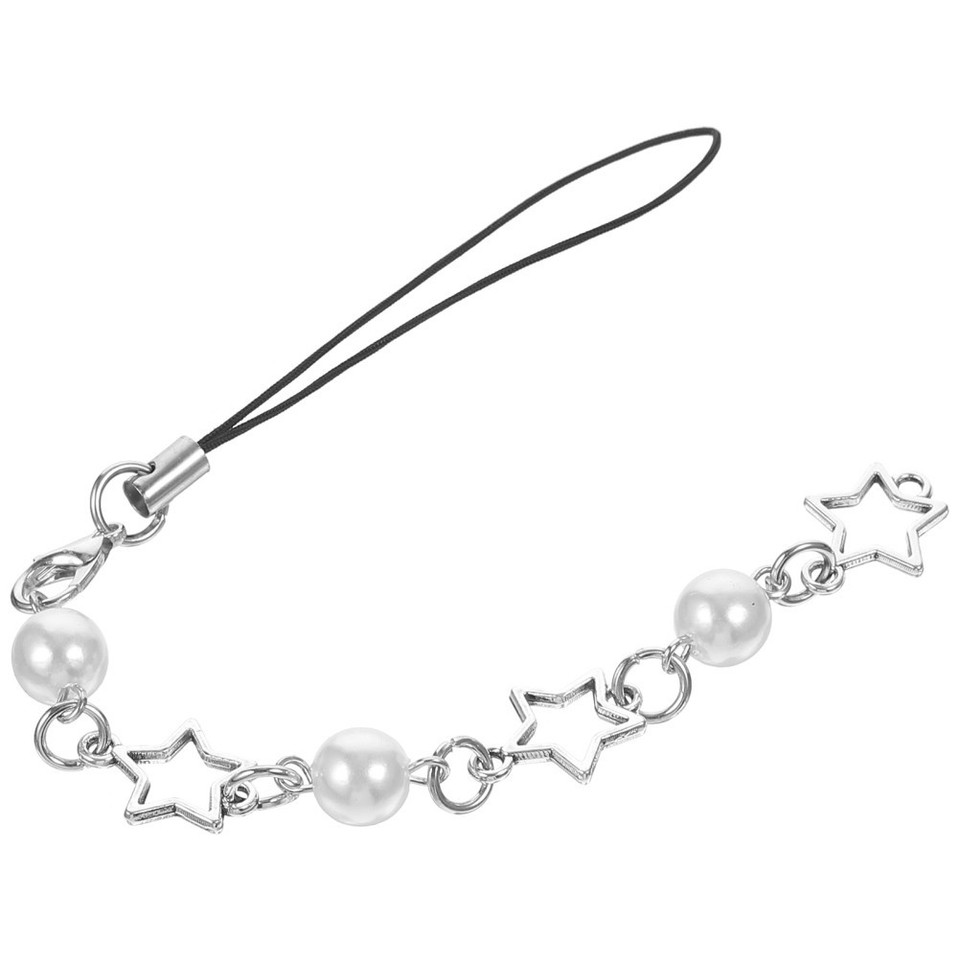 Phone Charm Phone Lanyard Wrist Strap Star Shape Beaded Phone Chain ...