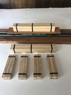HO Scale Flatcar Lumber Load Real Oak wood handmade. 6-pack | eBay