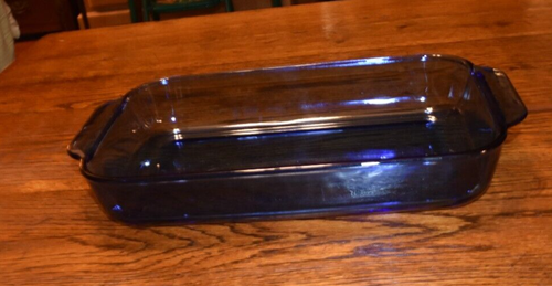PYREX 232 COBALT BLUE LASAGNA BAKING DISH 2.2 QT 2L 12.75" X 7.5" X2 ...