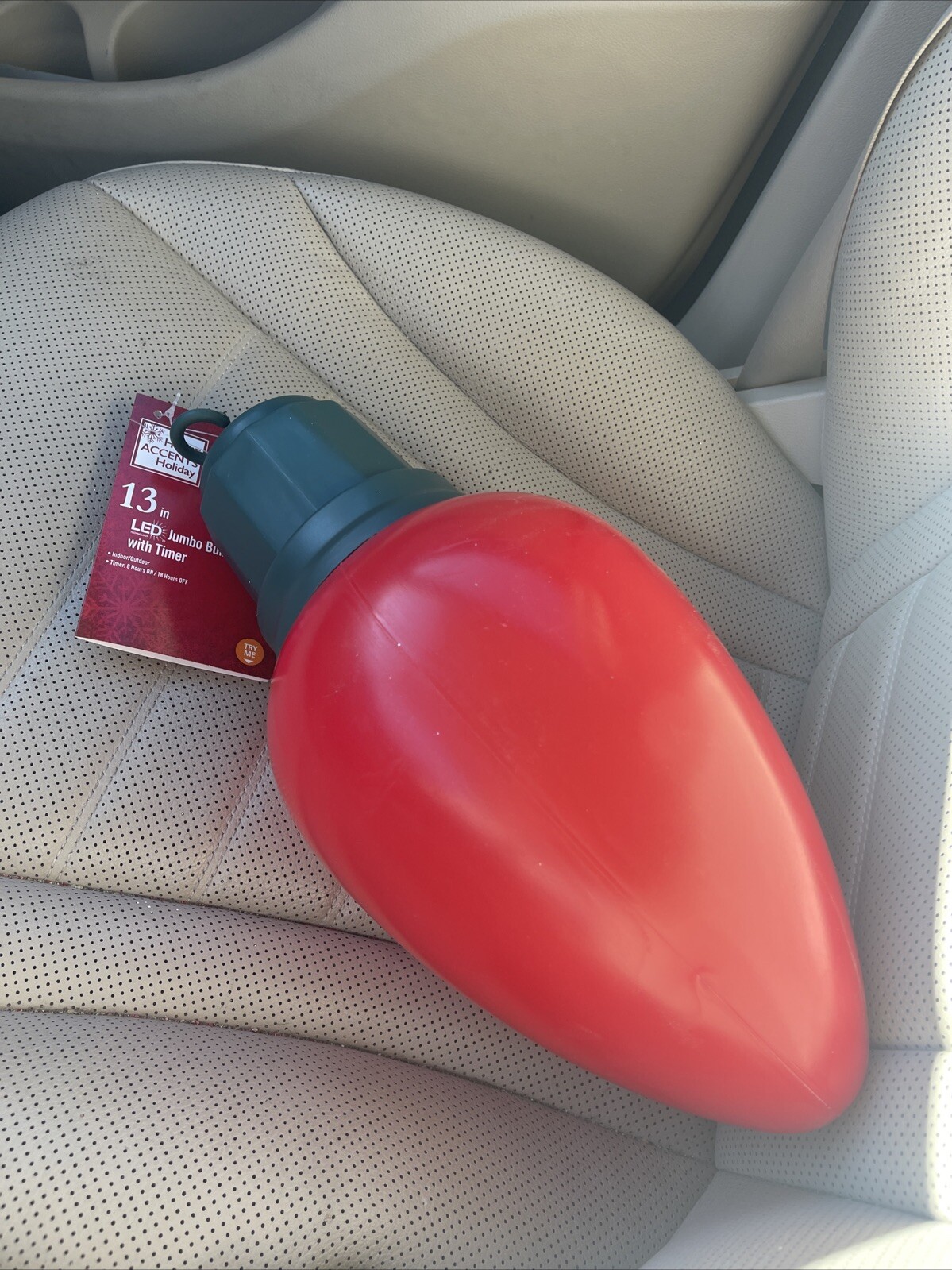 Home Accents Holiday 13 in. Large Big Red Giant Grande LED Jumbo Bulb w ...