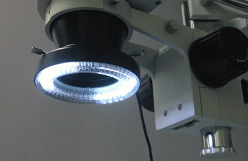 AmScope 144-LED Four-Zone Adjustable Microscope Ring Light w/ Adapter ...