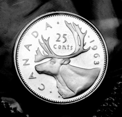 1963 25¢ silver proof like coin that will grade MS coin original mint ...