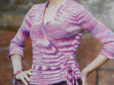 Knitting Pattern Girls Womens Wrap Over Cardigan 32-42" DK Vintage ...
