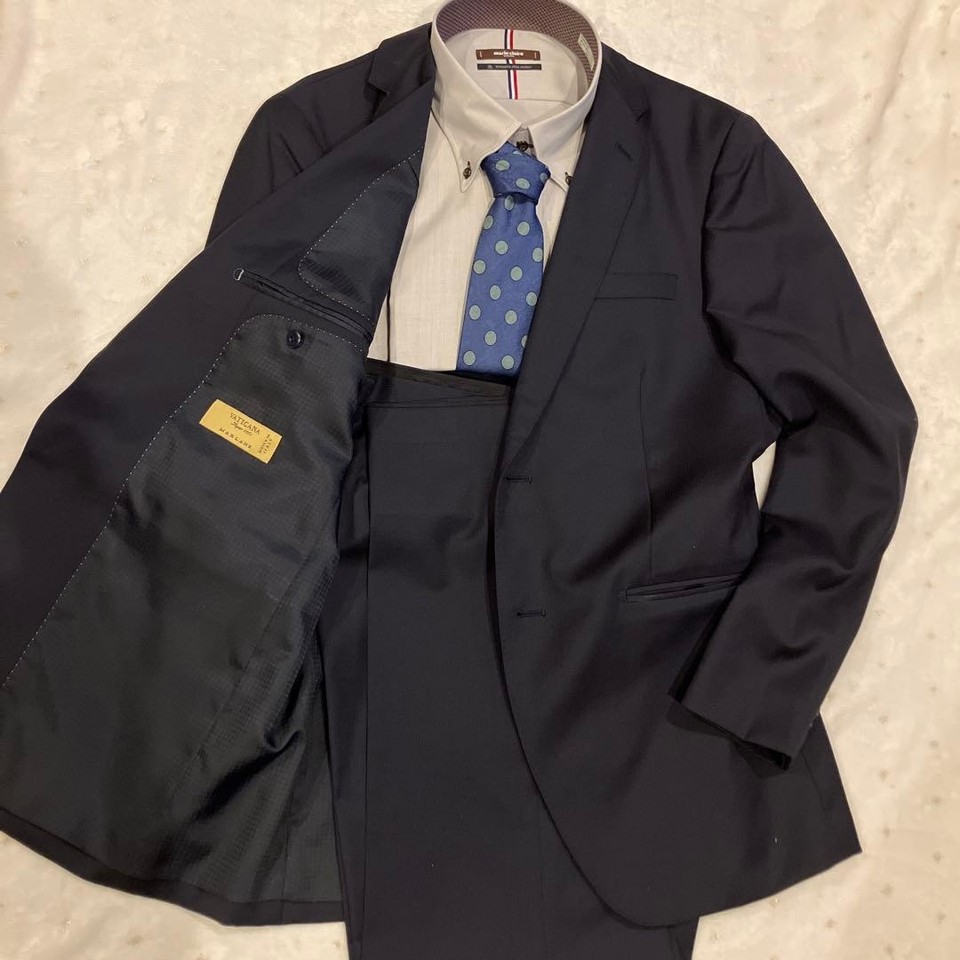 Made in Italy Marlane fabric men's suit LL navy plain | eBay