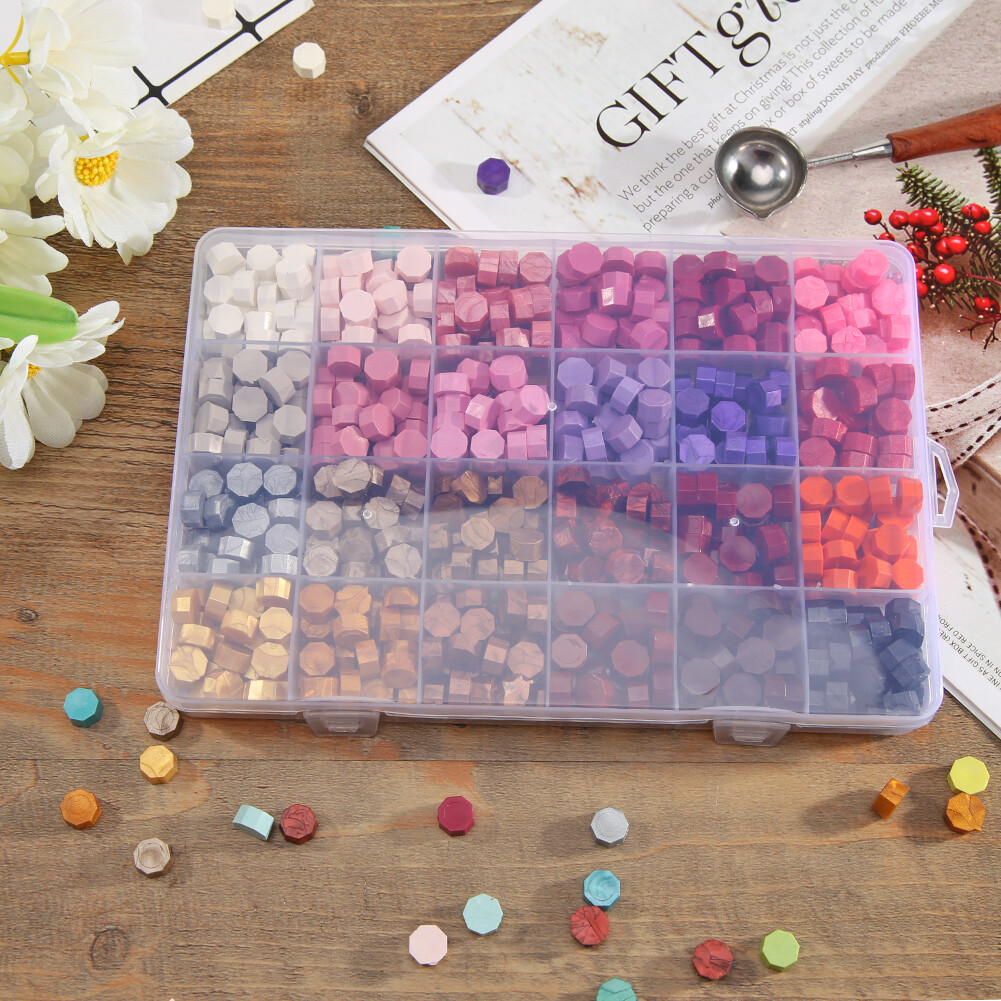 1 Box Vintage DIY Octagonal Sealing Wax Tablet Seal Stamp Wax Pill Bead ...