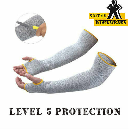 Protective 18" Grey Arm Sleeves Cut Heat Resistant Anti Slash Arm ...