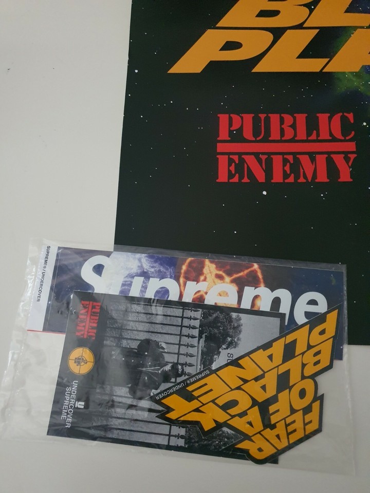 SS18 Supreme x Public Enemy x Undercover poster + stickers bundle box ...