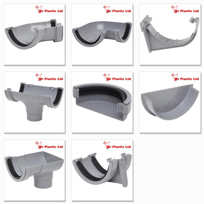 Polypipe 112mm Half Round Gutter & 68mm Round Down Pipe Fittings in ...