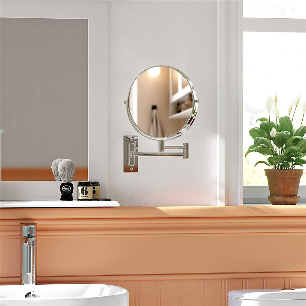 5x/10x Magnification Mirror 360° Swivel Roun Bathroom Shaving Mirror ...
