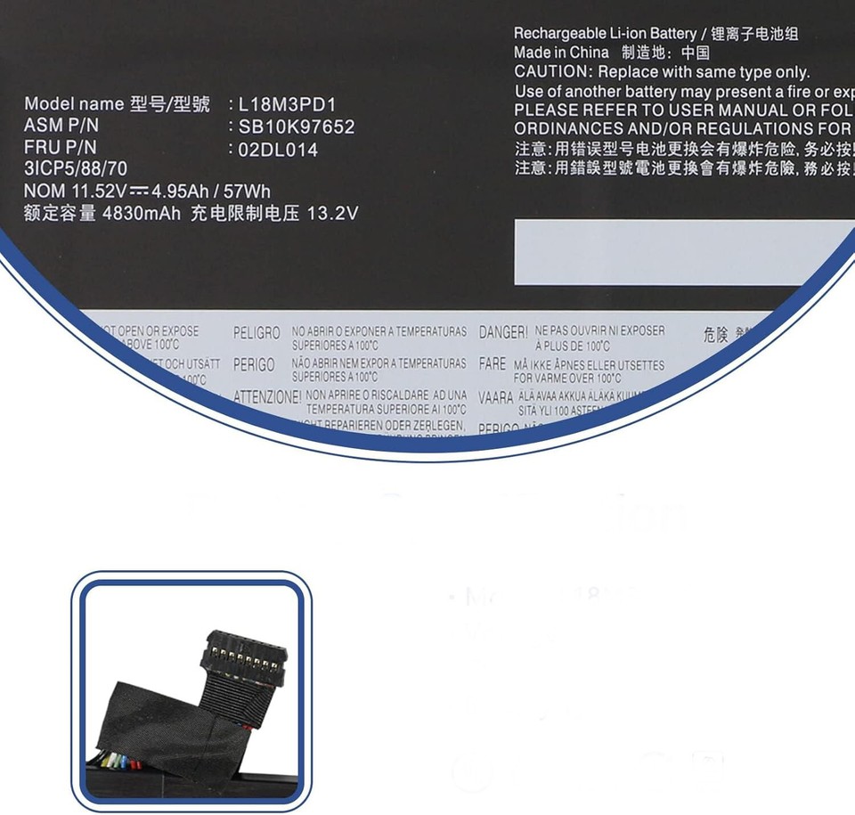 L18M3PD1 Laptop Battery for Lenovo ThinkPad T14S T490S T495S Series ...
