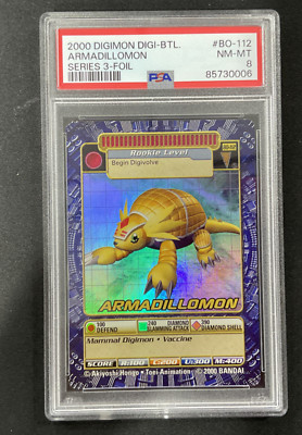 PSA 8 ARMADILLOMON Holo Foil Digi-Battle Series 3 BO-112 Digimon 2000 ...