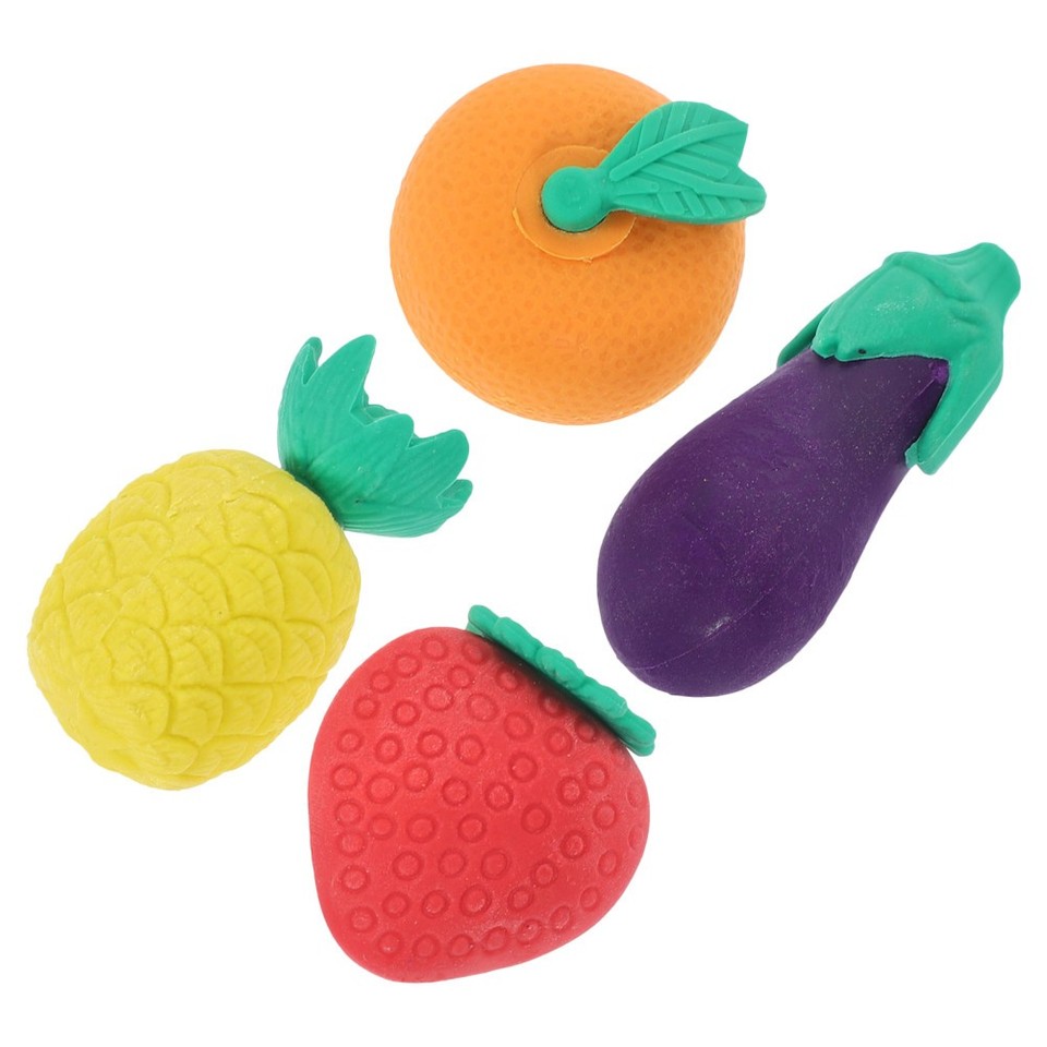 4Pcs Kids Erasers Food Erasers Rubber Erasers Toys Stationery Erasers ...