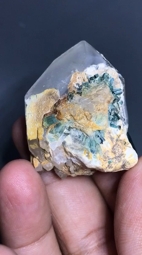 Indicolite Tourmaline Crystal on Quartz Specimen Natural Afghanistan 56 ...