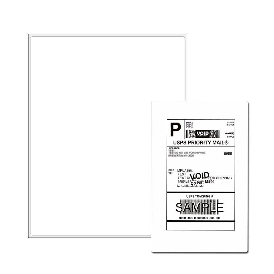 100 Full Sheet Shipping Labels 8.5x11 Self Adhesive Blank Paper for ...