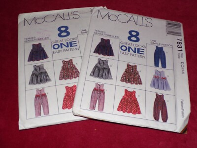 🌼 McCALL'S #7831 - GIRLS ( 8 STYLE ) JUMPER - JUMPSUIT - ROMPER PATTERN ...