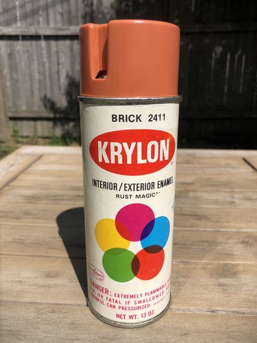 Vintage Krylon Brick 2411 Borden spray paint Notch Top Paper Label MINT ...