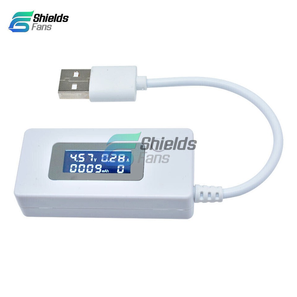 LCD Dual USB Charger Mobile Power Detector Voltage Current Meter Tester ...