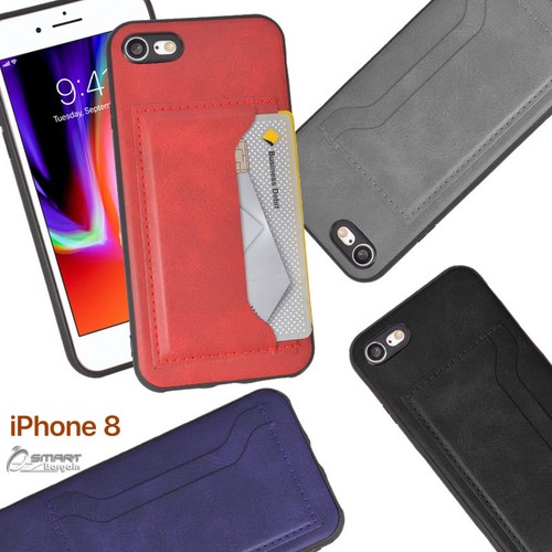 Side Pu Leather Card Holder Wallet Back Case Cover For iPhone 8 ...