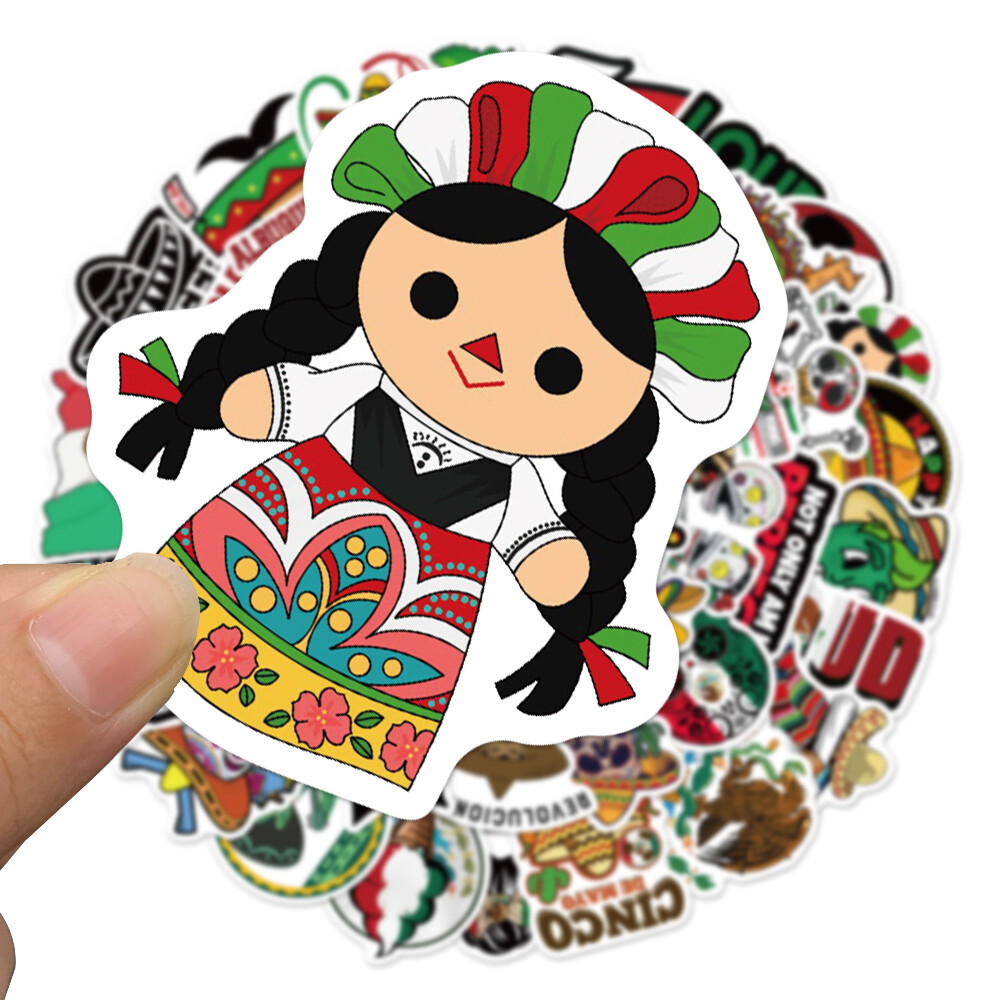 50pcs Mexican Style 1 Taco Stickers Vinyl Decal Waterproof Skateboard ...