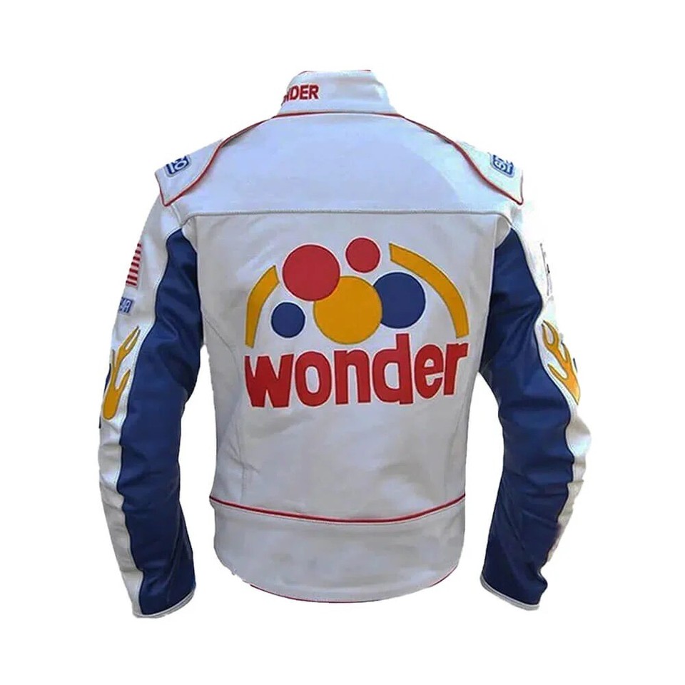 Men's Ricky Bobby Wonder Bread Racing Talladega Nights White Leather ...