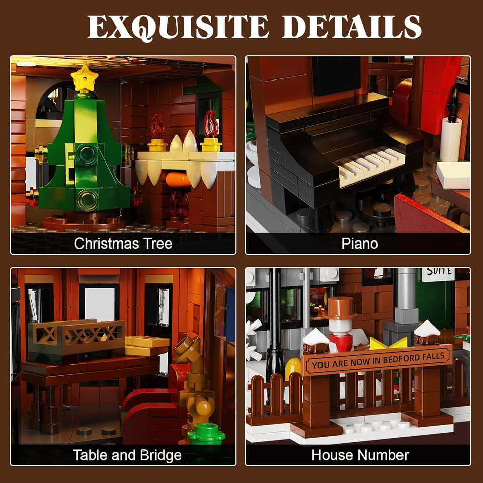 Wonderful Life LED House Building Set - 1549PCS Christmas Village ...