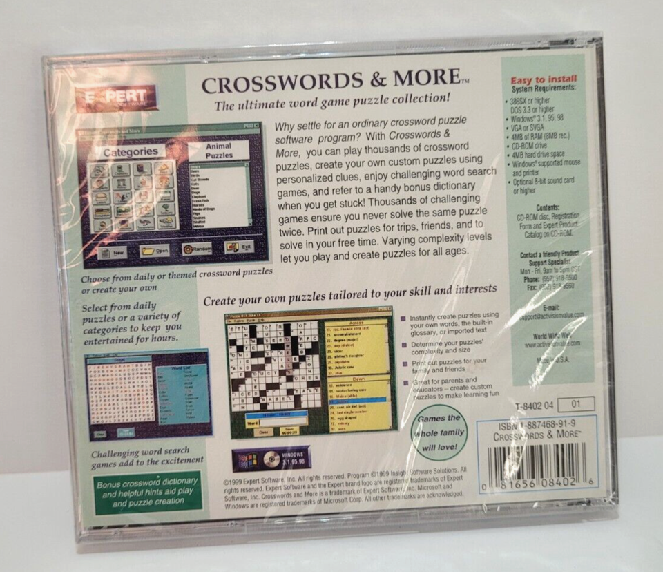 Expert Software Crosswords & More 300 FAVORITE GAMES CD-ROM ACTUAL PICTURE! 81656084026 | eBay