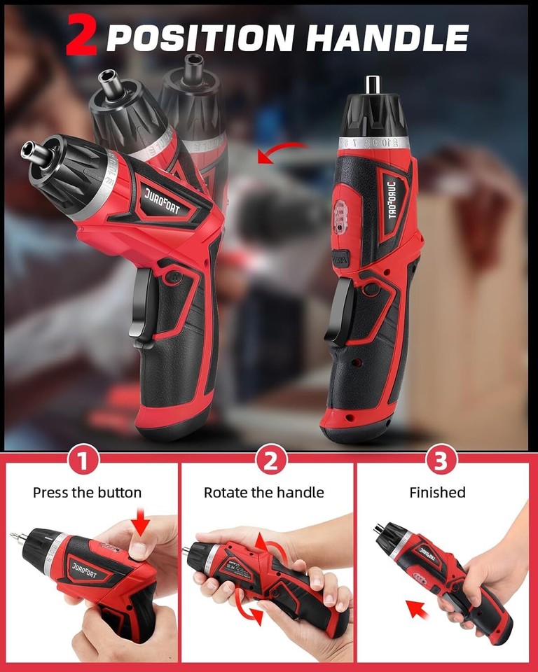Cordless Electric Screwdriver Set 8V Max 10Nm Rechargeable Power ...