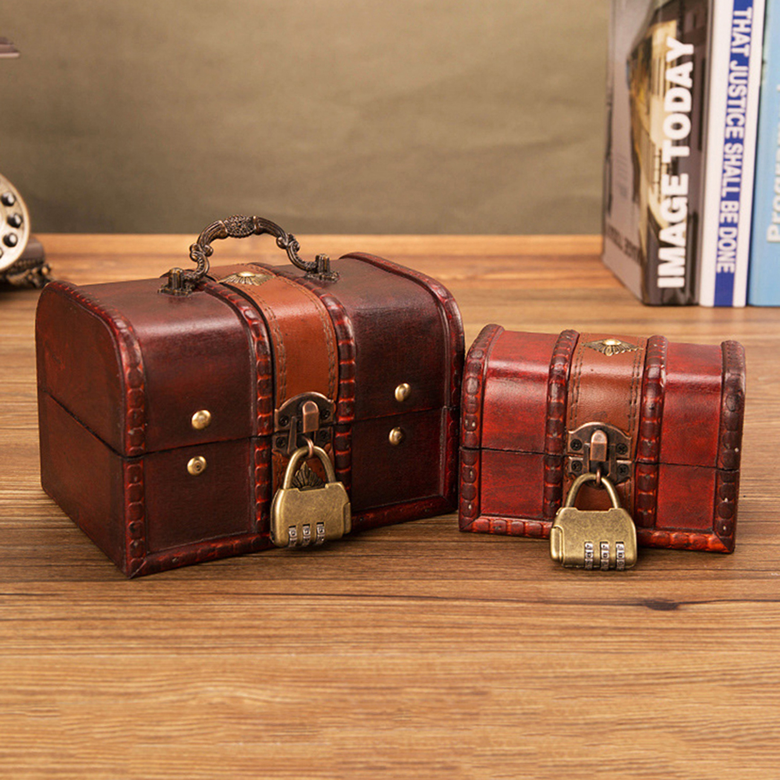 Jewelry Case Exquisite Eco-friendly Retro Lock Storage Box Wood | eBay