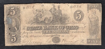 1847 $5 THE STATE BANK OF OHIO TROY, OH OBSOLETE CURRENCY NOTE | eBay